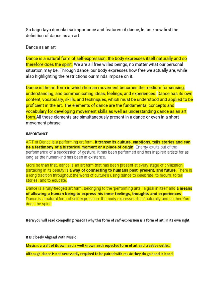 Script | PDF | Dances | Experience