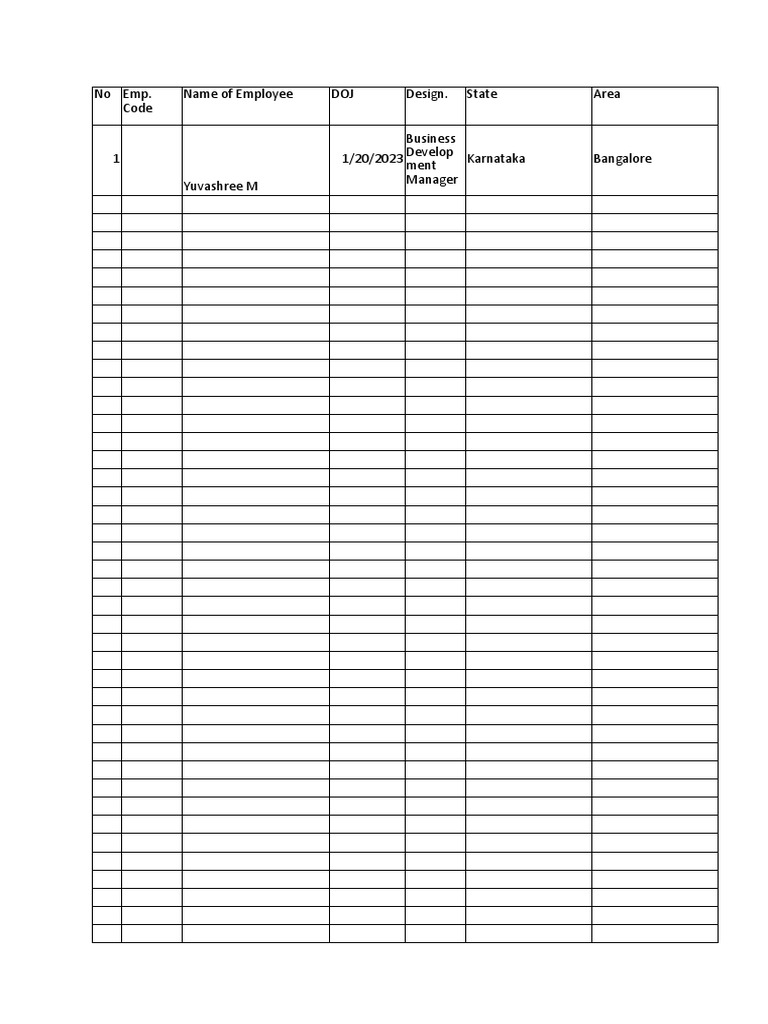 Muster Roll Format | PDF