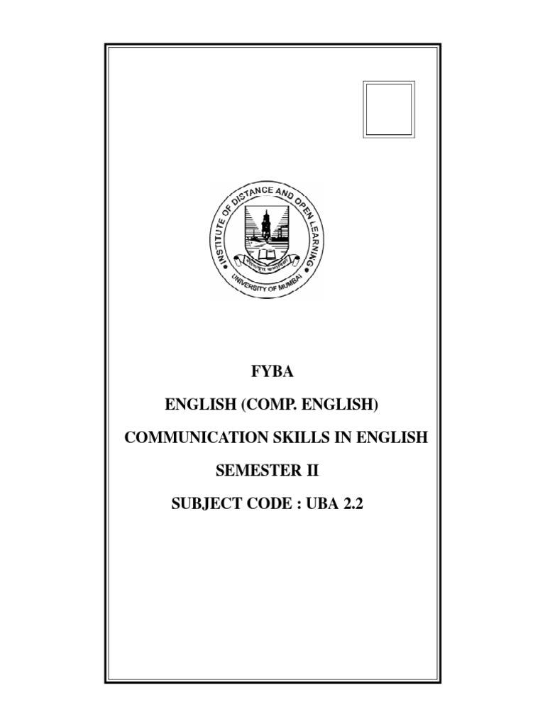 FYBA Communication Skills in English SEM II | PDF | Editing | Part Of Speech