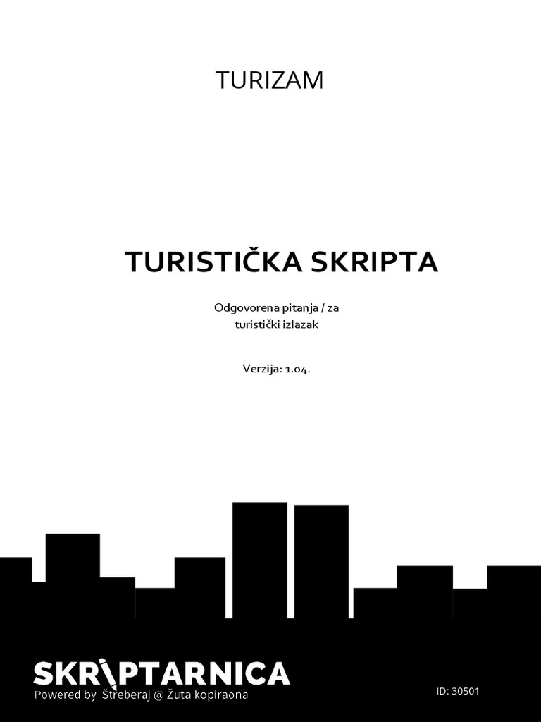 Osnove Turizma - Štreberaj Skripta | PDF