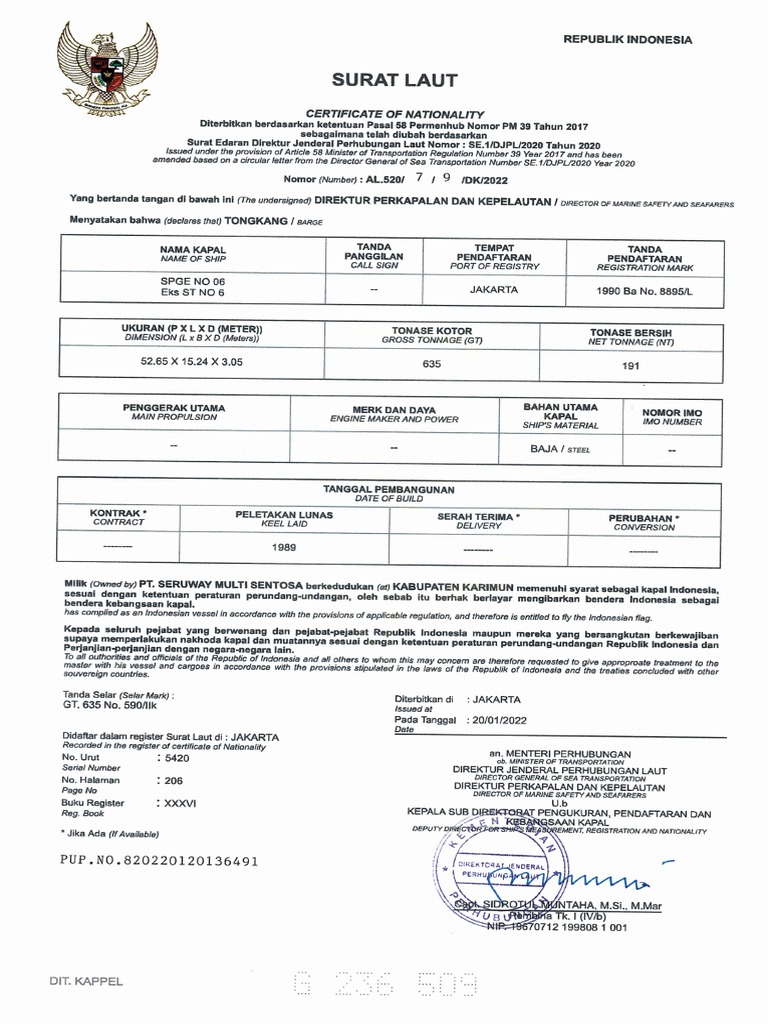 20221005-0849471553-Surat Laut Spge | PDF