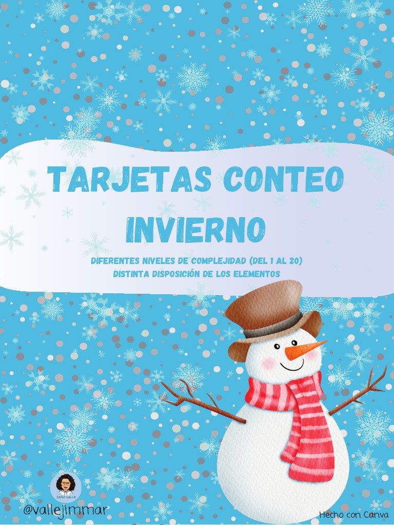 Tarjetas Conteo Invierno | PDF