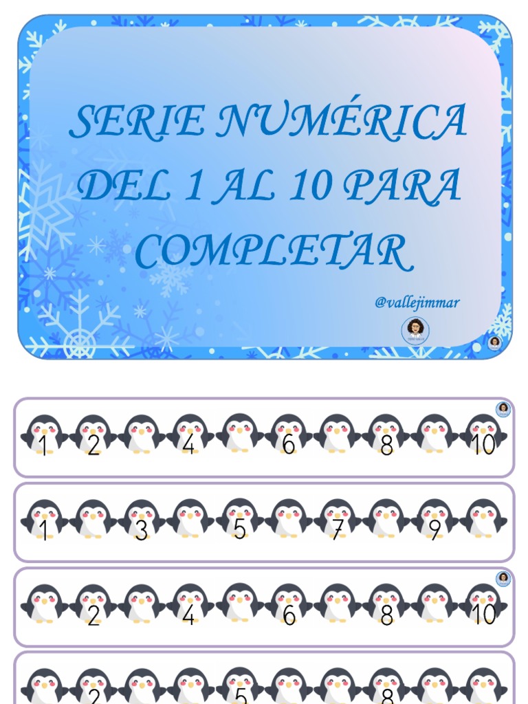 Serie Numérica para Completar Del 1 Al 10 | PDF