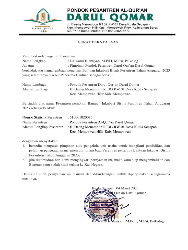 Pernyataan Komitmen | PDF