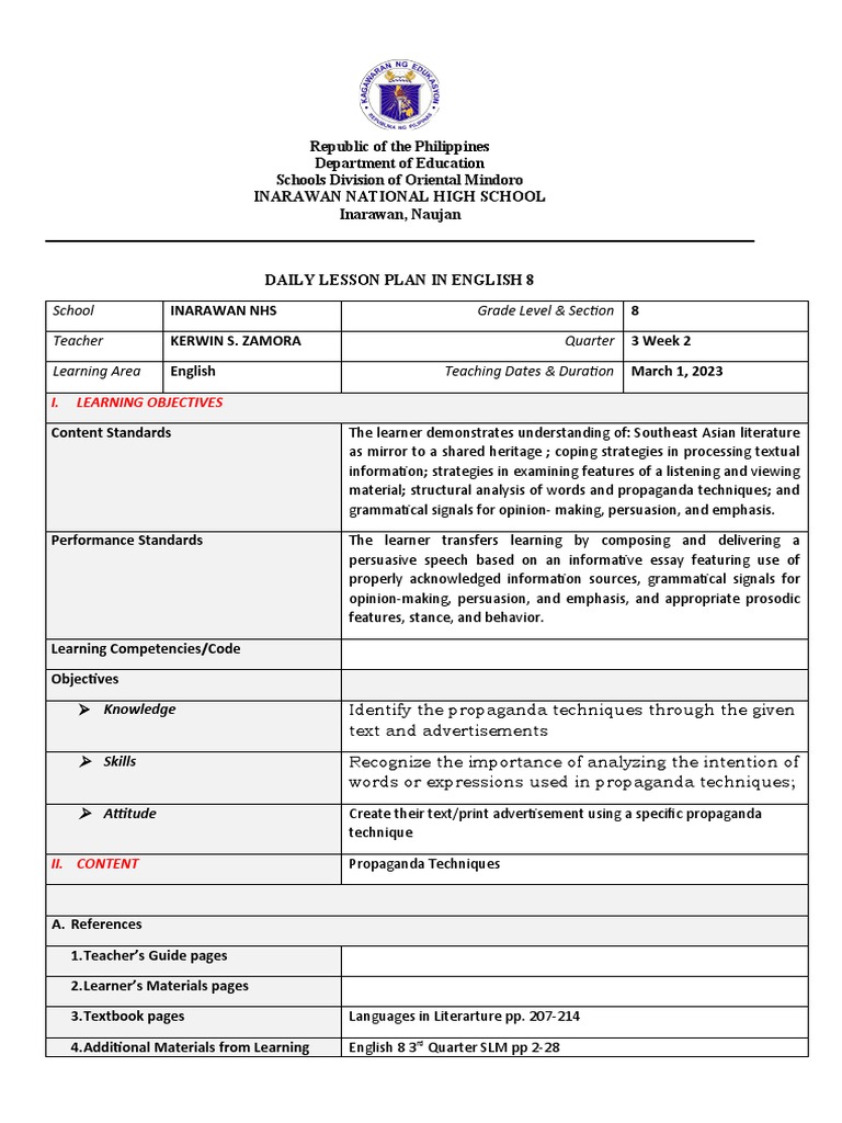 DLP-ENGLISH 8 - March 1 2023 | PDF DLP-ENGLISH 8 - March 1 2023 | PDF