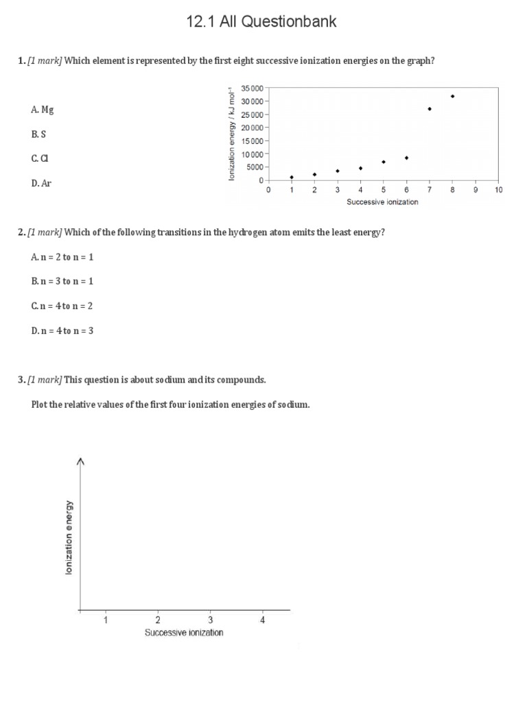 12.1 L7 All Questionbank | PDF | Chemical Elements | Atoms