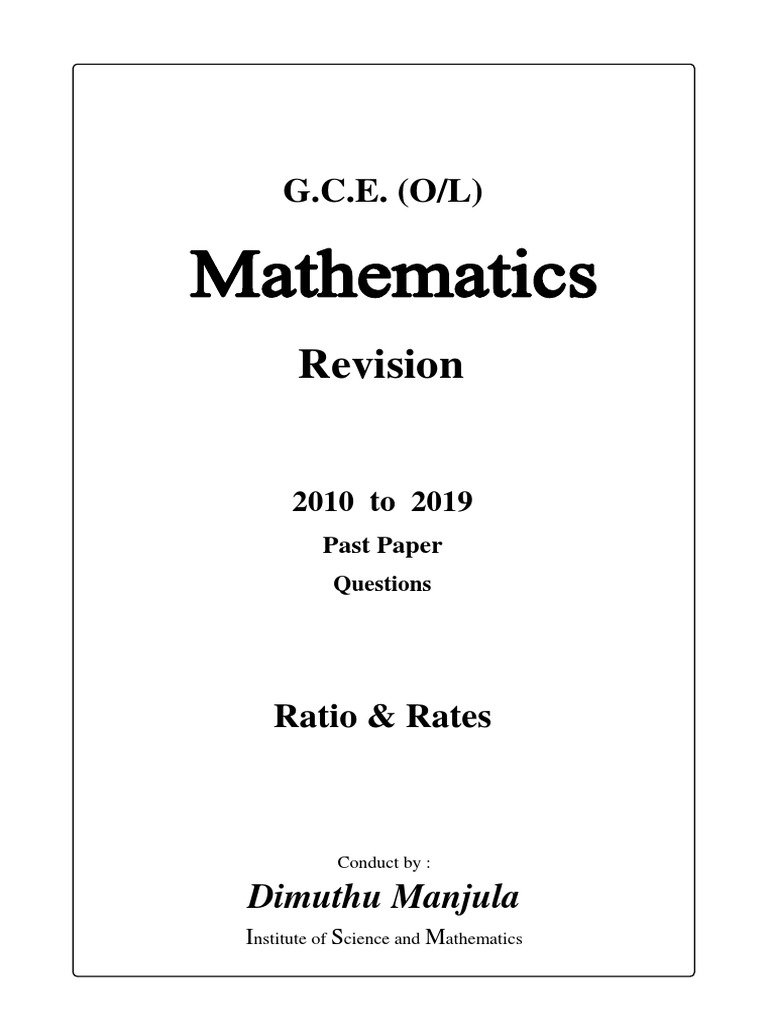 Ratio And Rates Pdf Mathematics Ratio