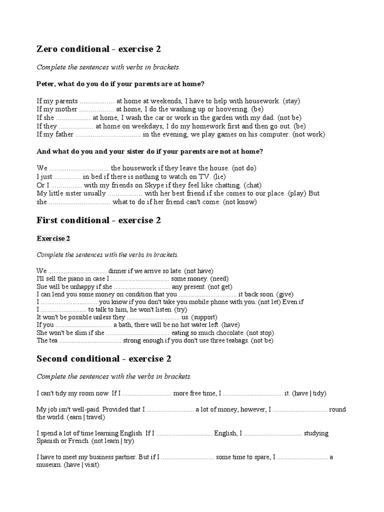 Conditionals Exercises | PDF