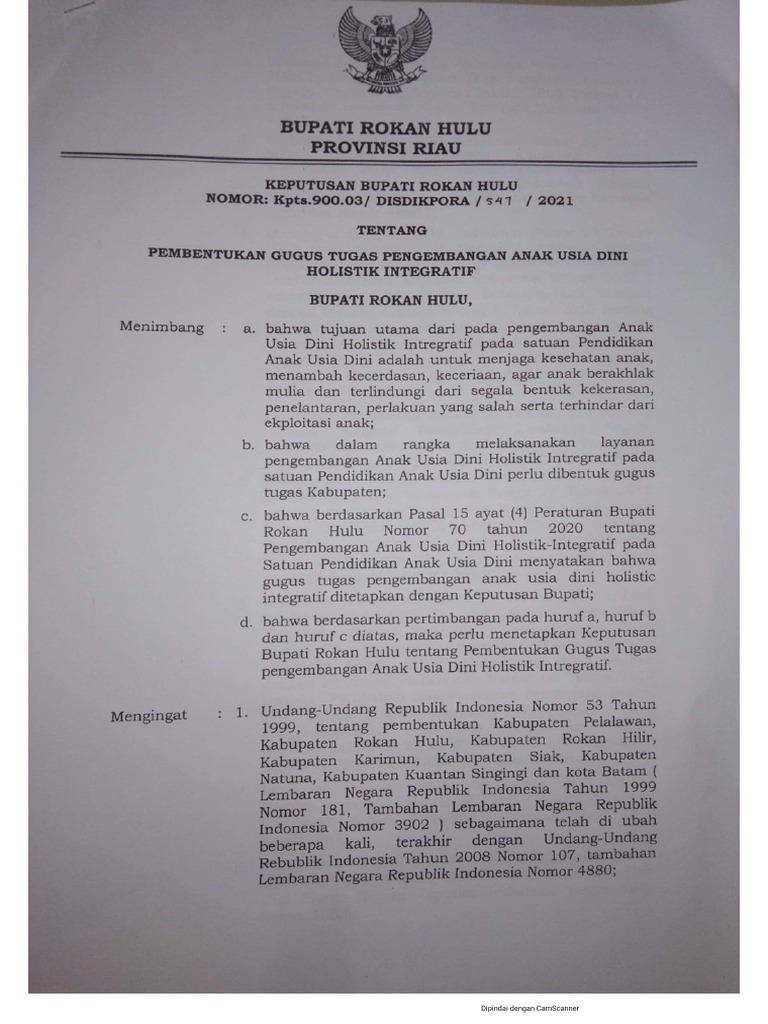 Gugus Tugas Paud Hi | PDF