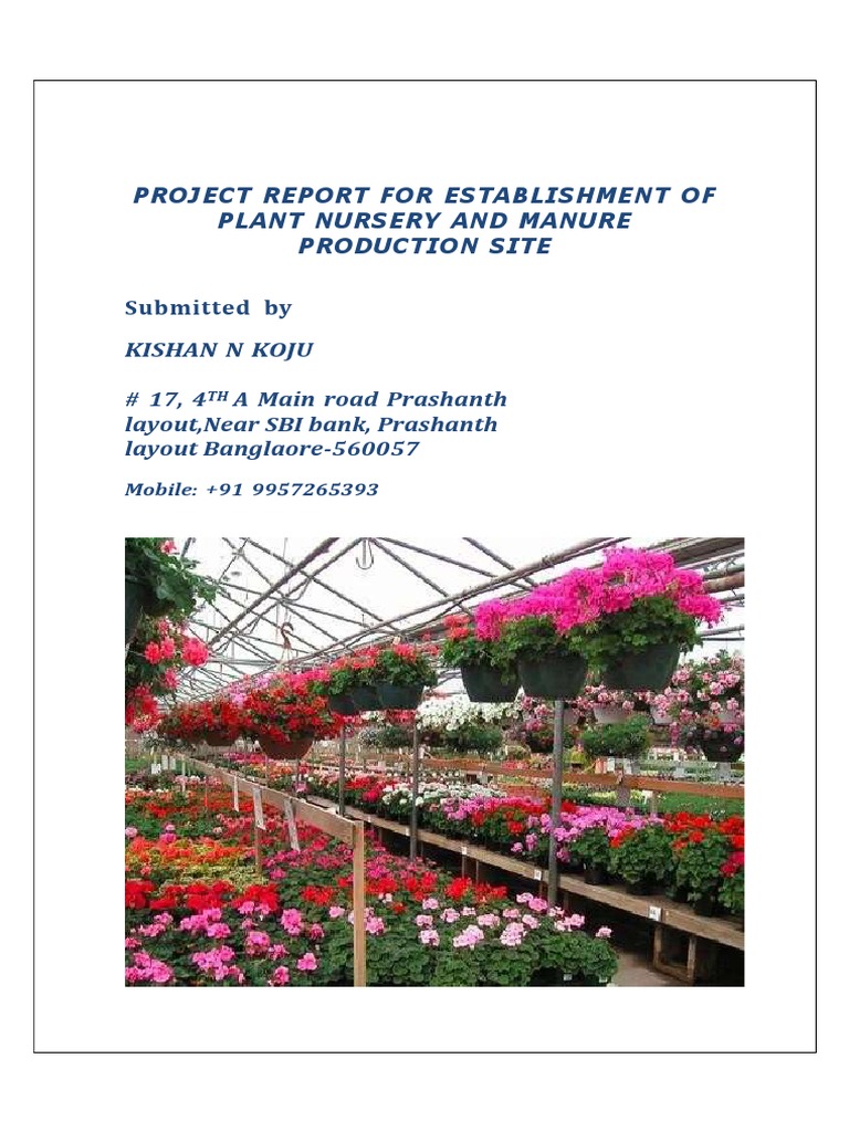 Plant Nursery and Manure Production Proposal | PDF | Plant Nursery | Plants