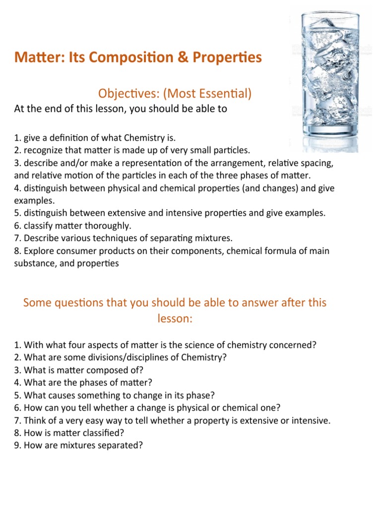 Understanding Matter in Chemistry | PDF | Chemistry | Mixture