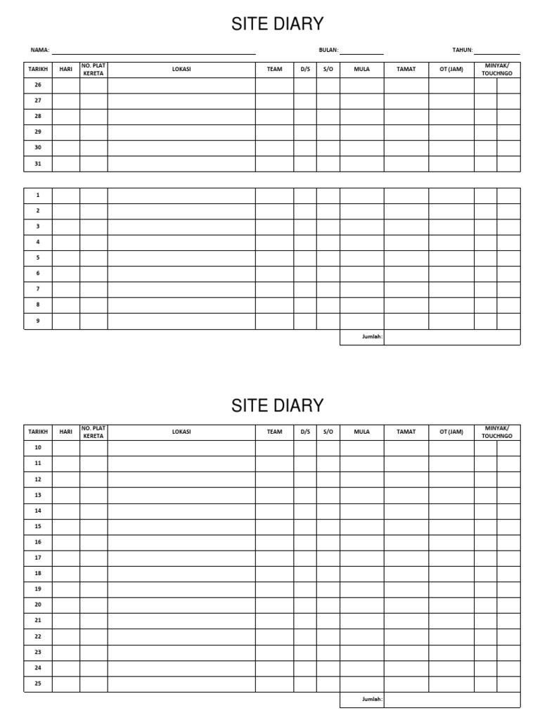 Site Diary | PDF