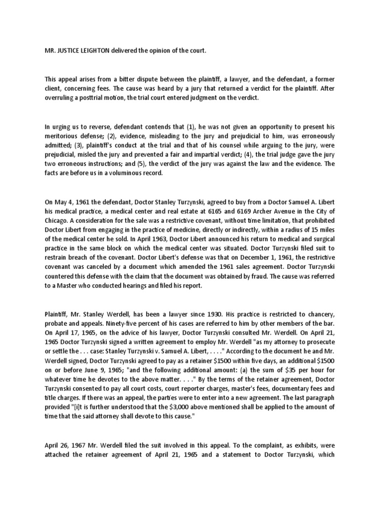 Werdell Vs Turzynski 128 III App. 2d 139 | PDF | Lawsuit | Evidence (Law)