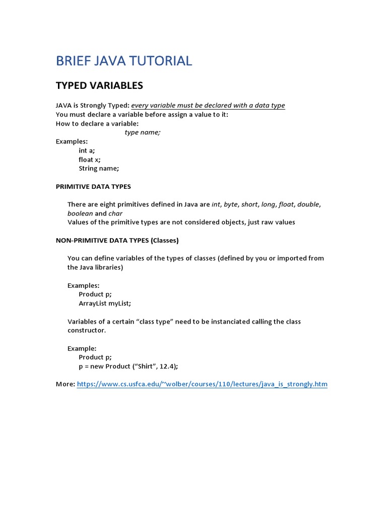 Java data types, classes, collections | PDF | Class (Computer Programming) | Programming
