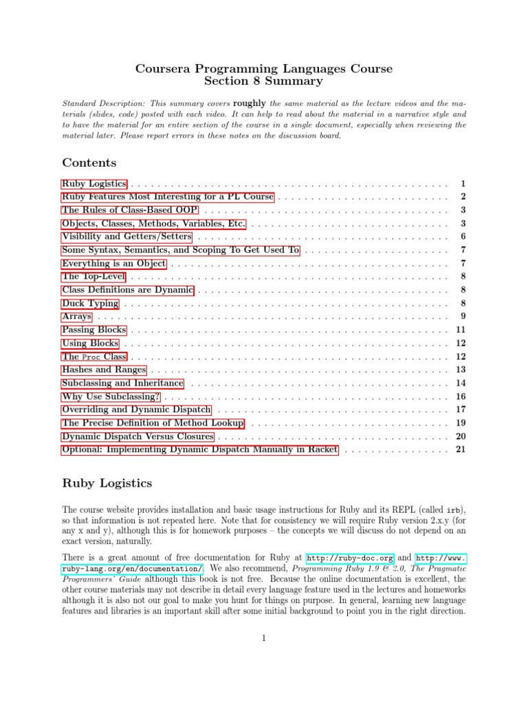 Ruby Dynamic Dispach Duck Typing Pdf Class Computer Programming Method Computer 
