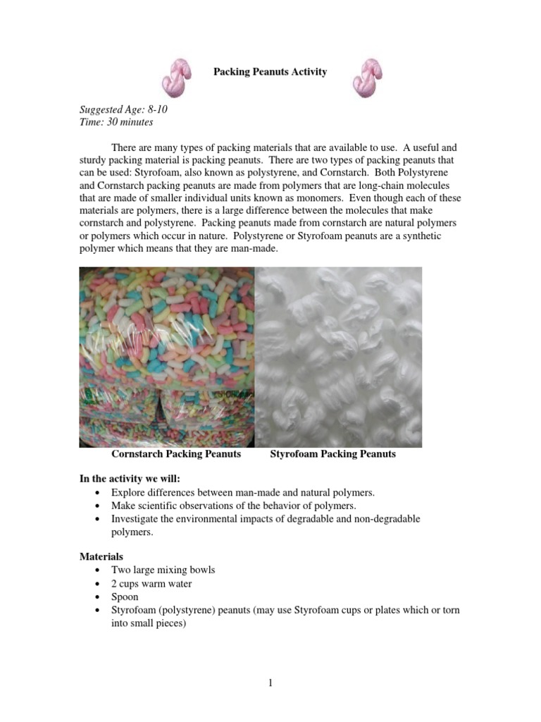 Packing Peanuts | PDF | Polymers | Corn Starch