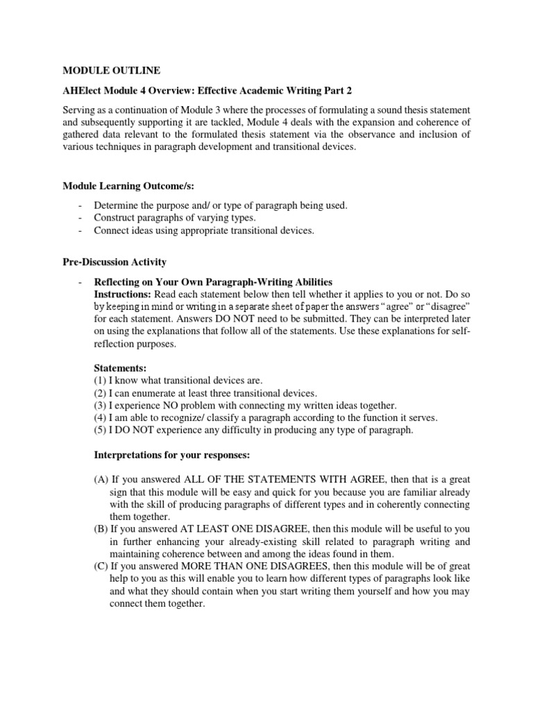 AHElect Student Module 4 - Effective Academic Writing Part 2 | PDF | Nursing | Florence Nightingale