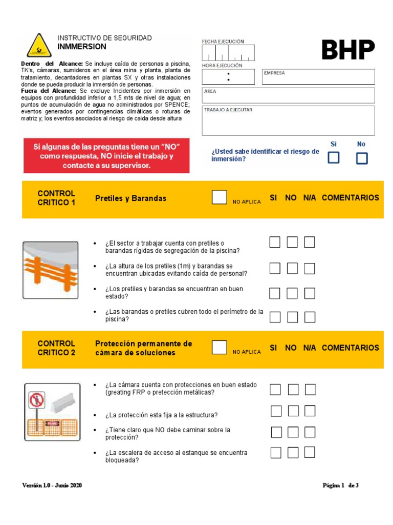 BHP - IS Riesgo de Inmersion Spence 1.0 | PDF