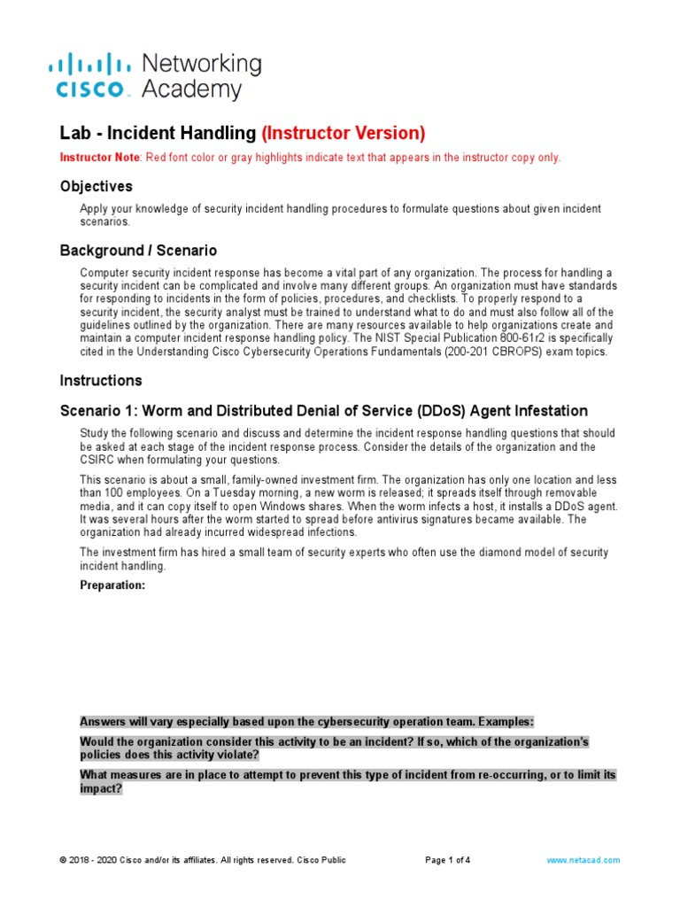 28.4.13 Lab - Incident Handling - ILM | PDF | Computer Security | Security