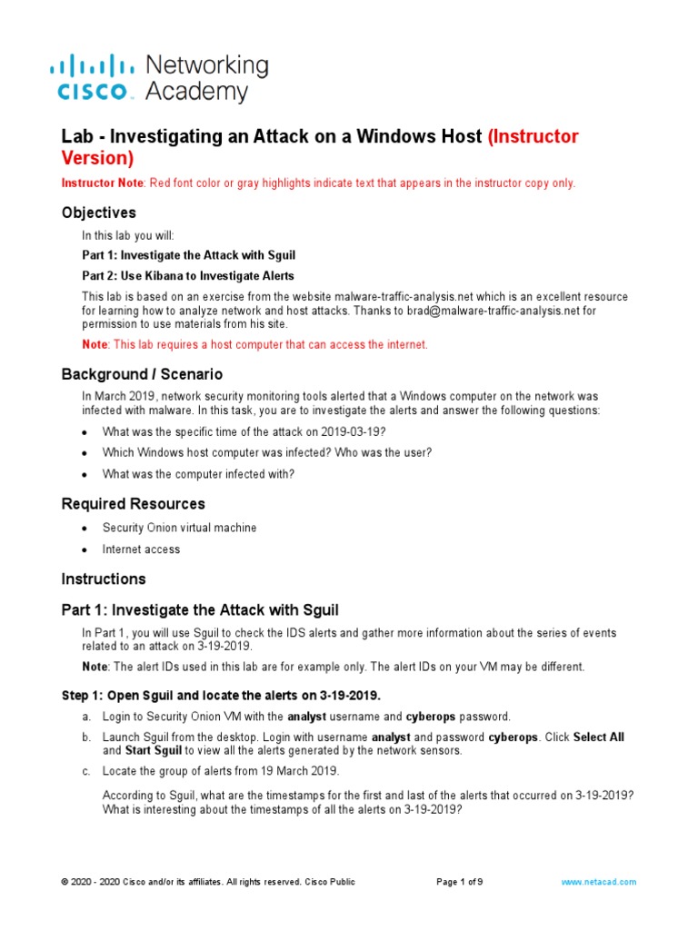 27.2.16 Lab - Investigating An Attack On A Windows Host - ILM | PDF | Domain Name System | Port ...