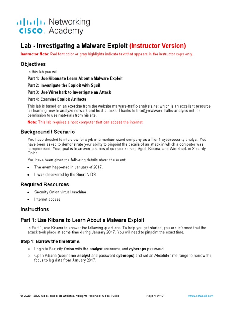 Pinpointing a January 2017 Malware Exploit Through Network Traffic Analysis | PDF | Hypertext ...
