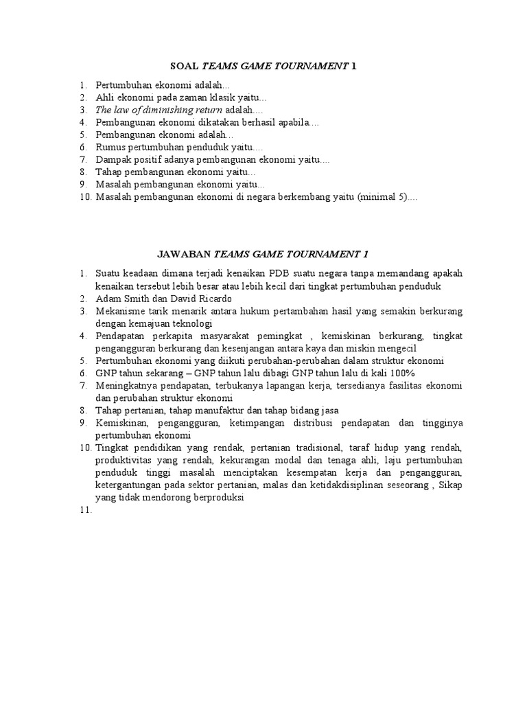 Soal Teams Game Tournament | PDF
