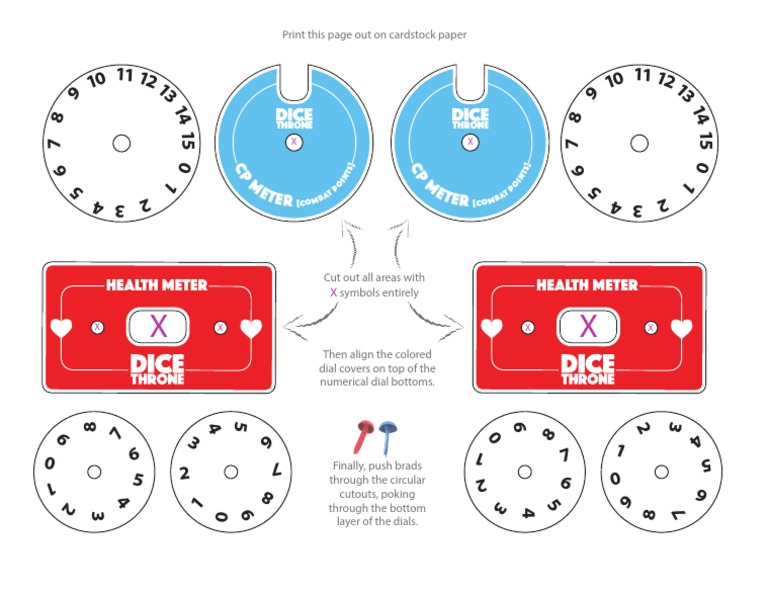 Dice Throne - Print and Play - Dials | PDF