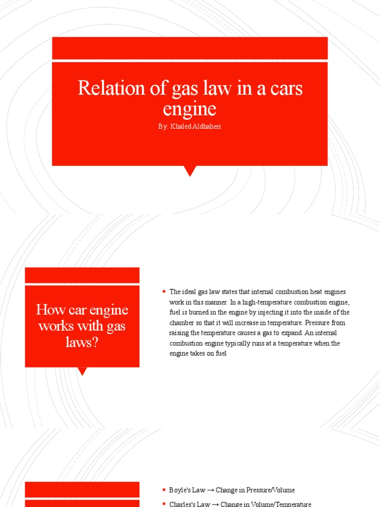 Relation of Gas Law in A Cars Engine: By: Khaled Aldhaheri | PDF ...