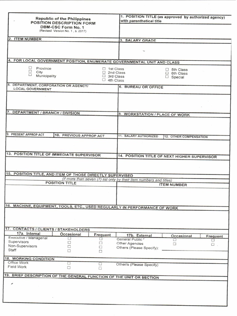 CS Form No. 1 PDF | PDF