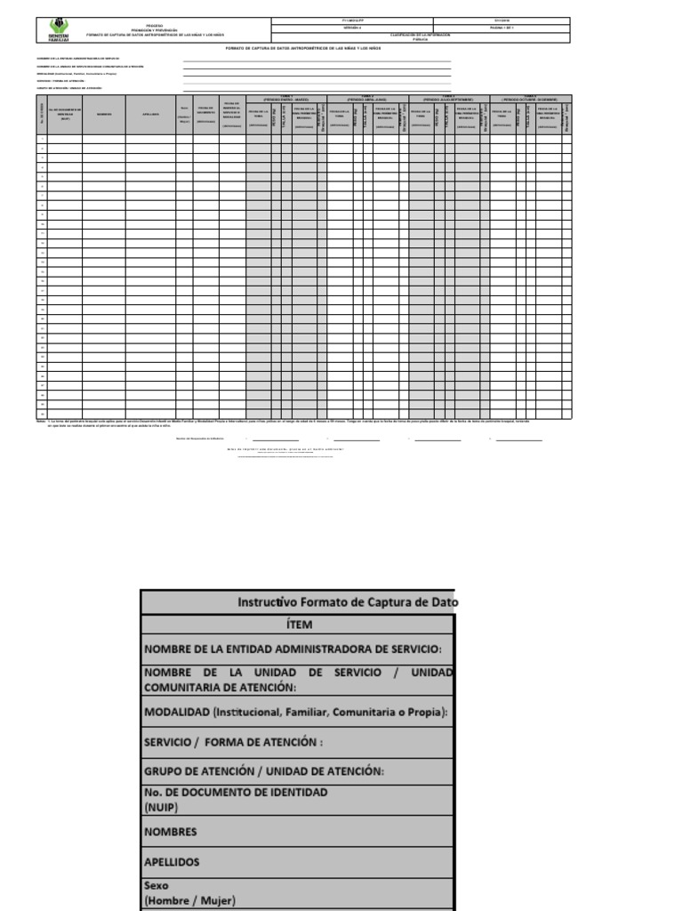 Formato de Control de Peso y Talla Infantil | PDF