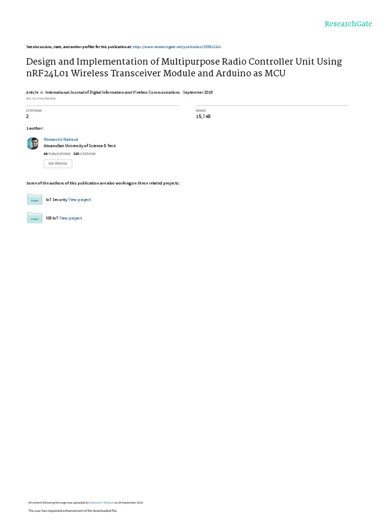 NRF 24 L 01 | PDF | Electric Motor | Microcontroller
