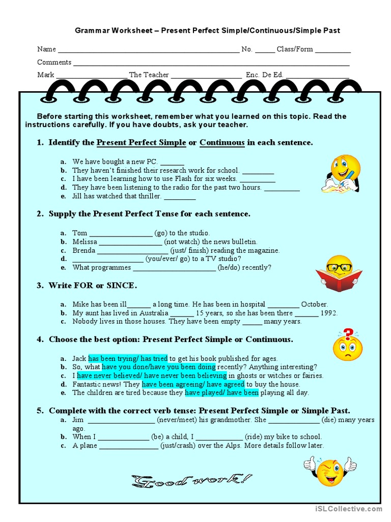 Present Perfect Vs Present Perfect Continuous Vs Simple Past | Download Free PDF | Grammar ...