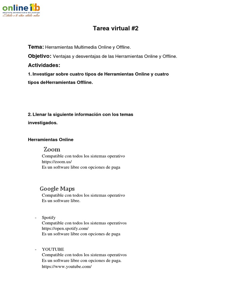Tarea Virtual 2 Herramientas | PDF | Youtube | Microsoft