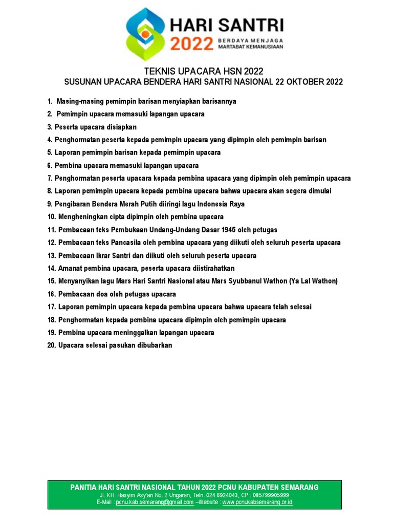 Teknis Upacara HSN 2022 | PDF