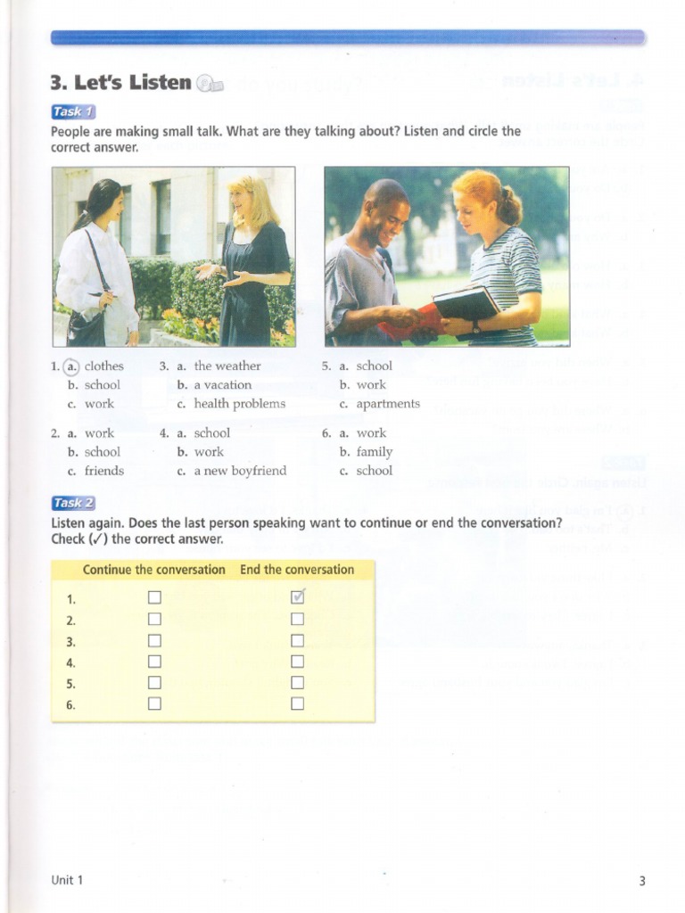 Week 2 Unit 1 Small Talk Unit 2 Part-Time Jobs | PDF