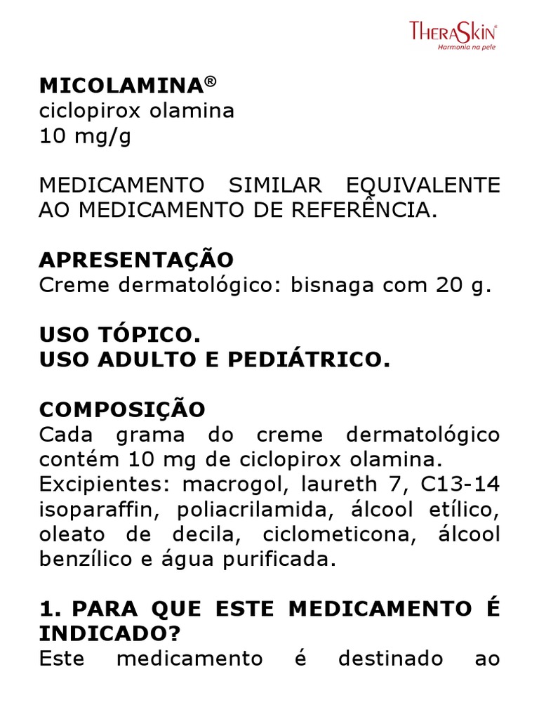 MicolaminaCreme Bulapaciente | PDF | Gravidez | Alergia