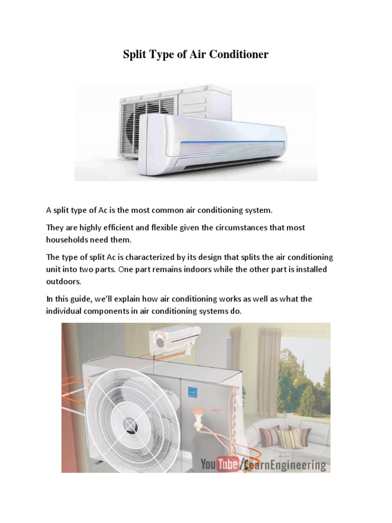 Split Type of Air Conditioner | Download Free PDF | Air Conditioning ...