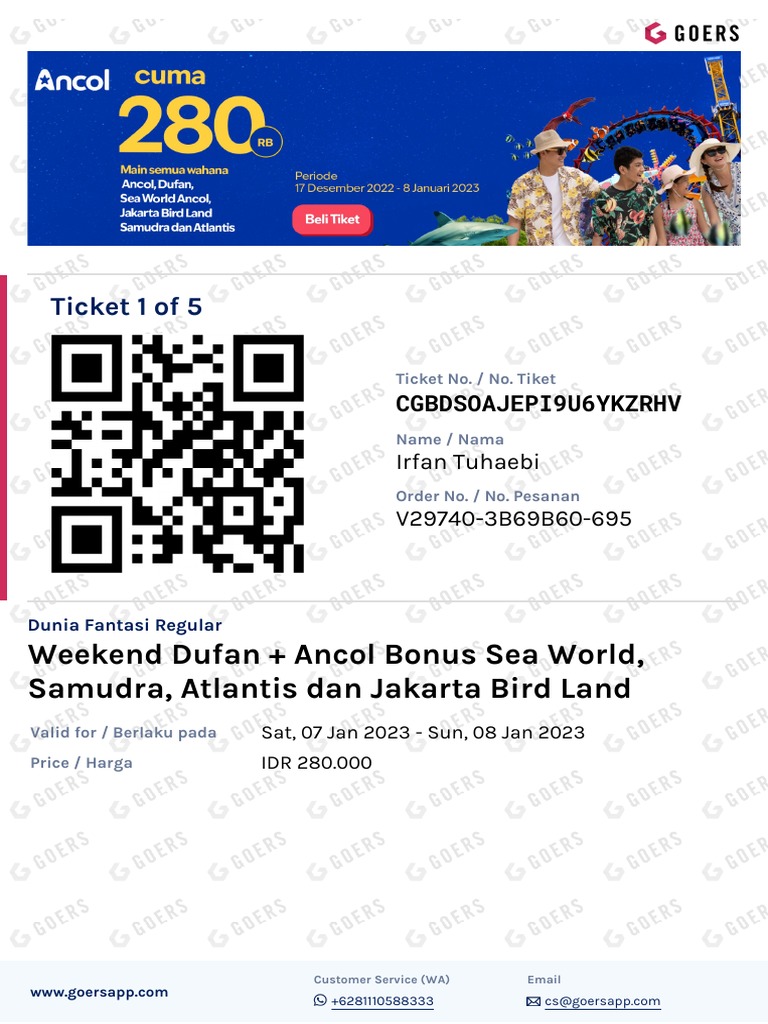 (Venue Ticket) Weekend Dufan + Ancol Bonus Sea World, Samudra, Atlantis ...