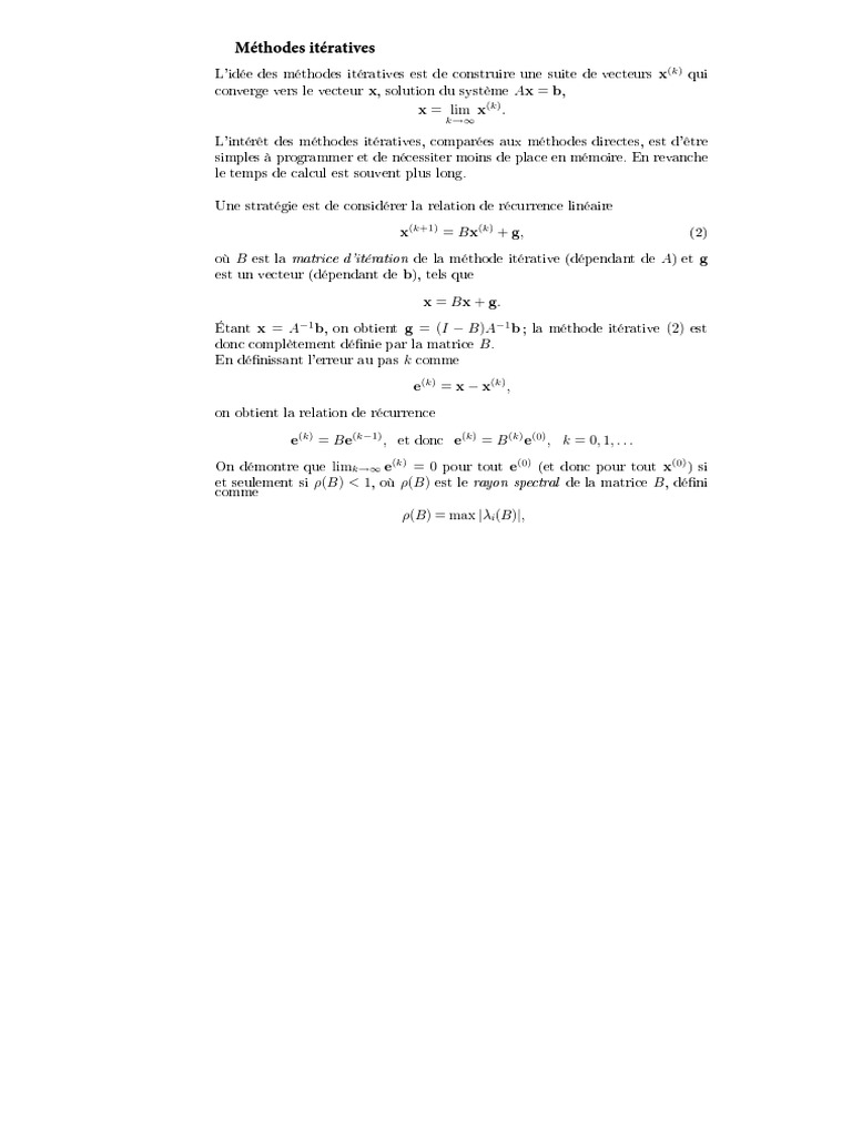 Méthode de Jacobi pour systèmes linéaires | PDF | Matrice ...