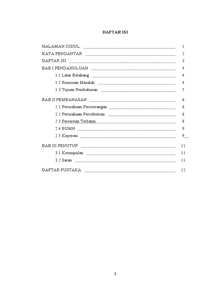 Daftar Isi | PDF