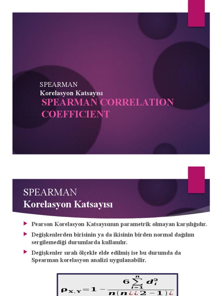Spearman Korelasyon Katsayisi | PDF