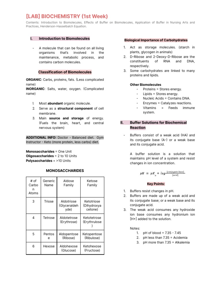Biochemistry Buffer Basics | PDF | Buffer Solution | Biomolecules