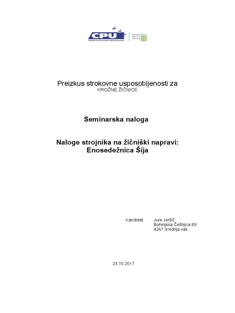 Seminarska Naloga - Strojnik Svoje Slike Not Dej | PDF