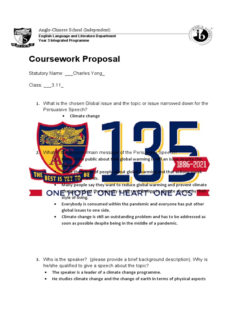 Coursework Proposal Template | PDF | Climate Change | Climate