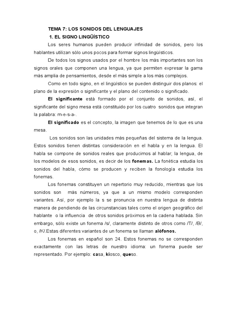 Tema 7 Vocales Y Consonantes Pdf Fonema Vocal