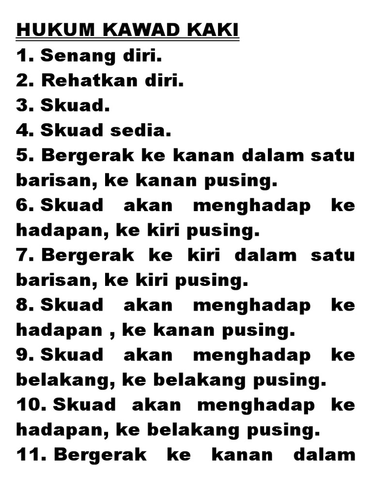 Hukum Kawad Kaki | PDF