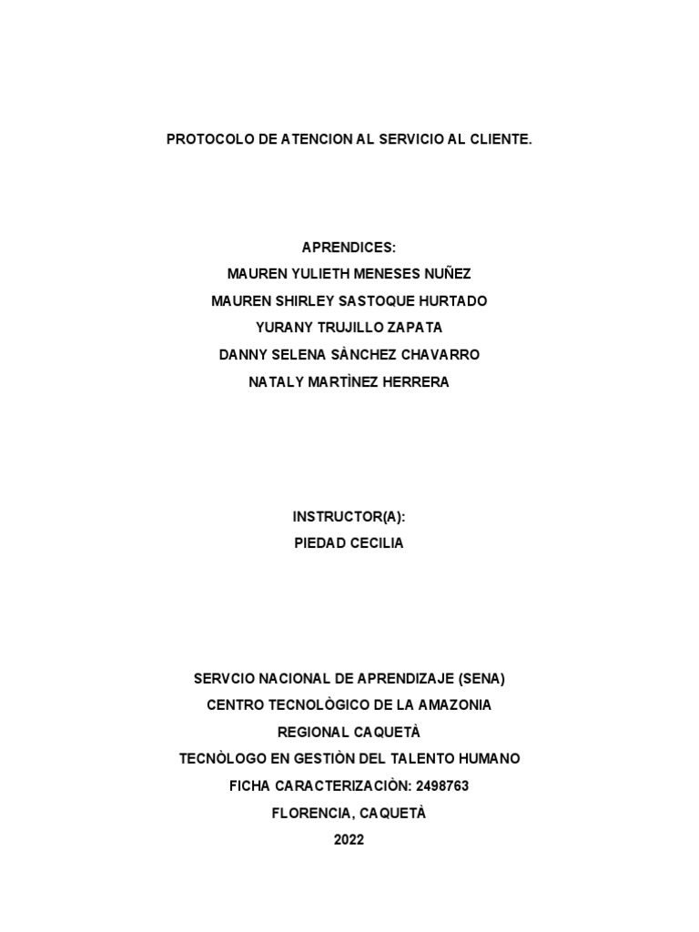 Protocolo de Atencion Al Servicio Al Cliente | Descargar gratis PDF | Comunicación ...