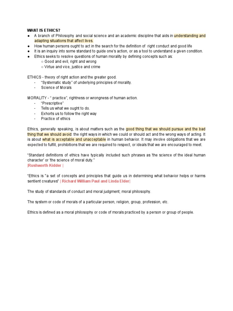 What Is Ethics | PDF