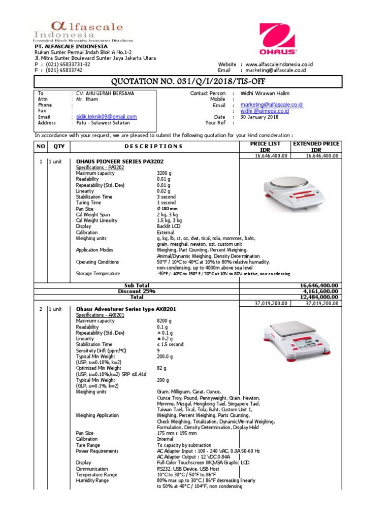 031-CV. Anugerah Bersama-PA3202, AX8201 | PDF | Mass | Units Of Measurement