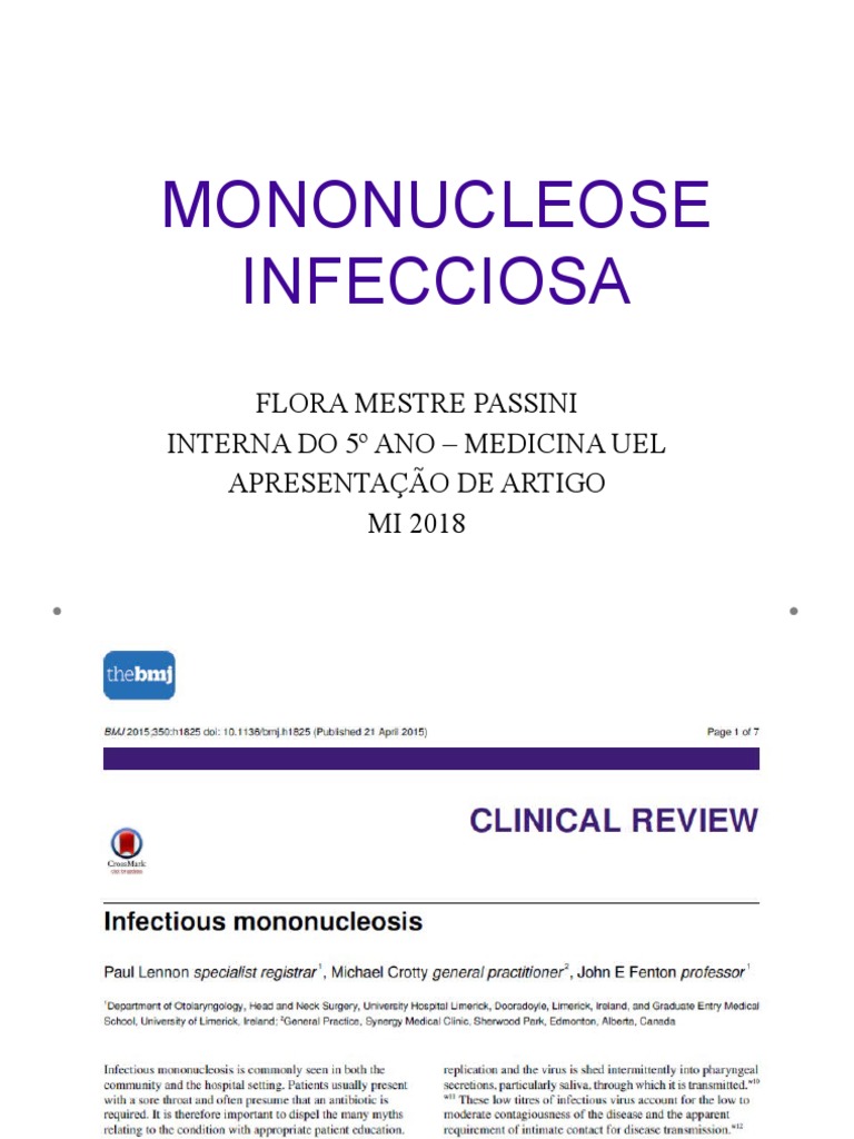 Mononucleose Infecciosa Slides | PDF | Vírus | Microbiologia